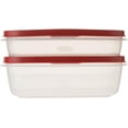 Rubbermaid Easy Find, Large 5.5 & 8.5 Cup Square Plastic Food Storage with Rectangular Lid Set ...