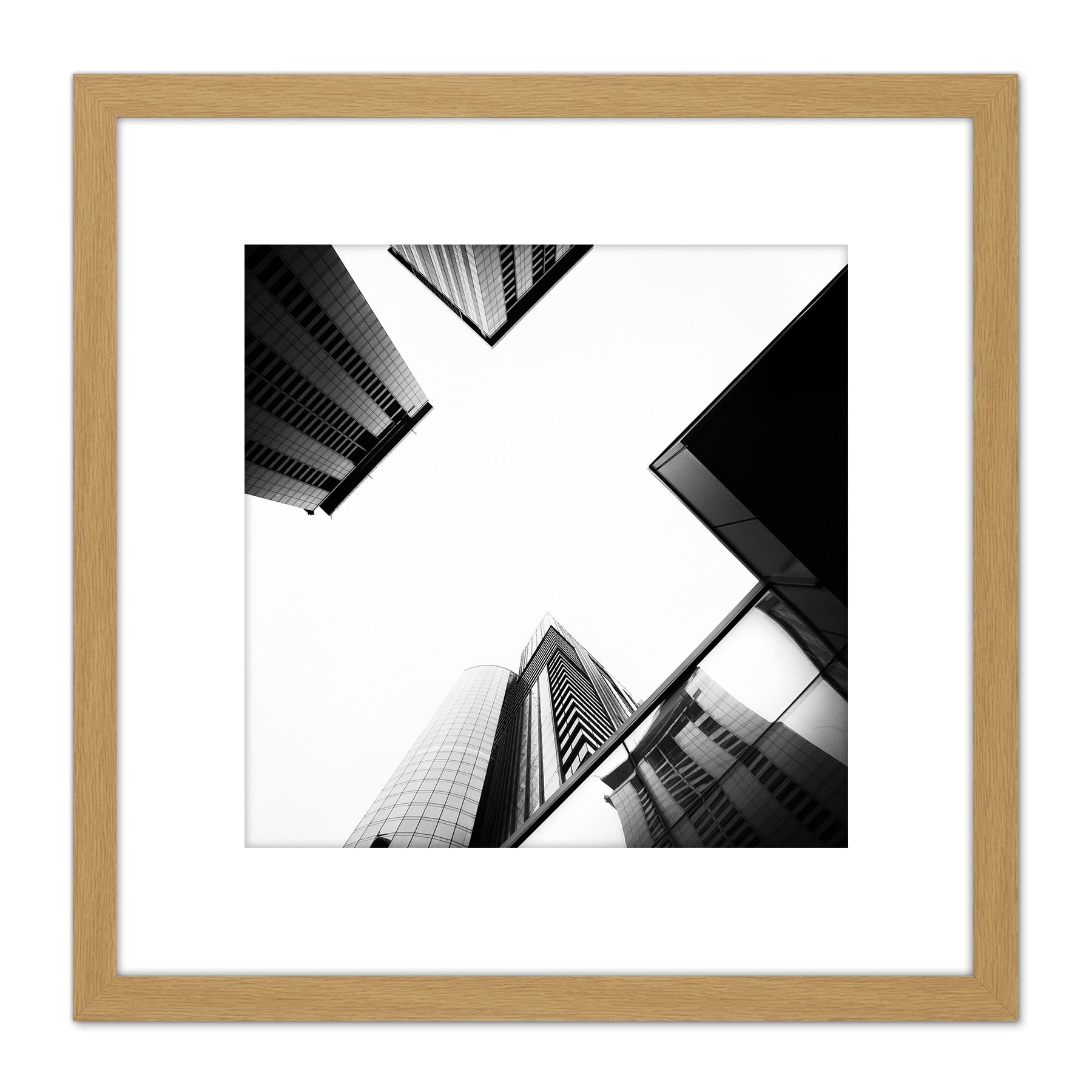 Prunier Downtown Buildings Black White Photo 8X8 Inch Square Wooden ...
