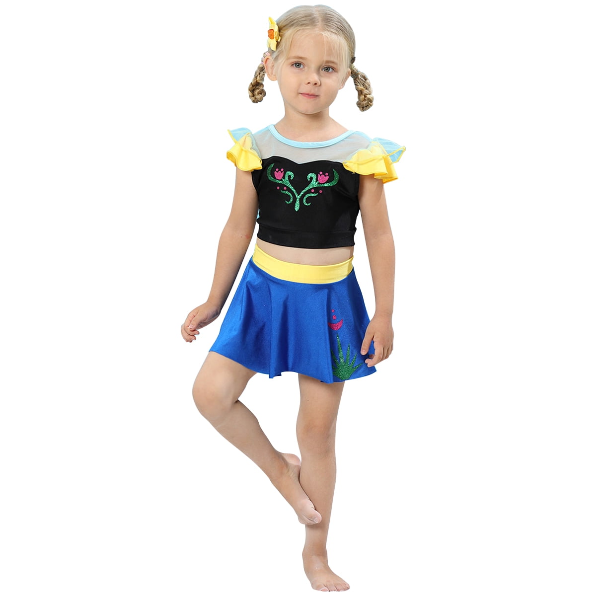 HAWEE Girls Princess Two Piece Swimsuit Toddler Bikini Set Ruffle ...