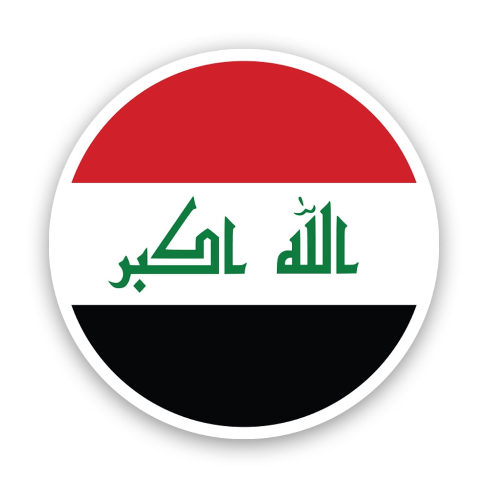 Round Iraqi Flag Sticker Decal - Self Adhesive Vinyl - Weatherproof ...