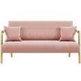 Yaheetech 56.6'' W Tiny Cute Indoor Modern Upholstered Loveseat Sofa ...