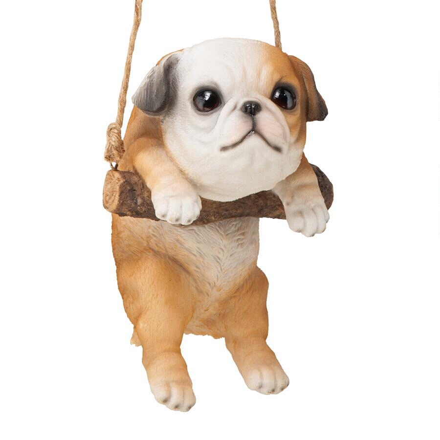 Design Toscano Bulldog Puppy on a Perch Hanging Dog Sculpture - Walmart.com