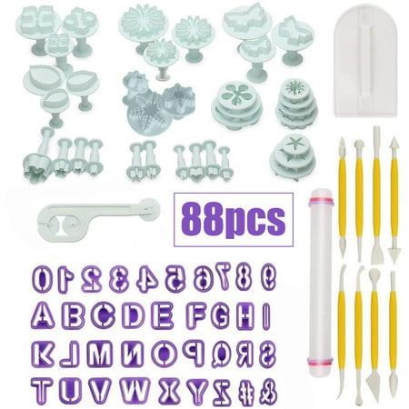 Cake Tools, 88pcs Fondant Cake Mould Sugarcraft Alphabet Letters ...