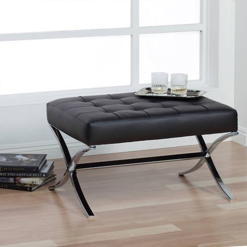 Studio Designs Home Atrium Modern Bonded Leather Tufted Ottoman ...