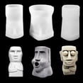Giaone Silicone Candle Making Mold 3D Moai Statue Resin Epoxy Molds DIY ...