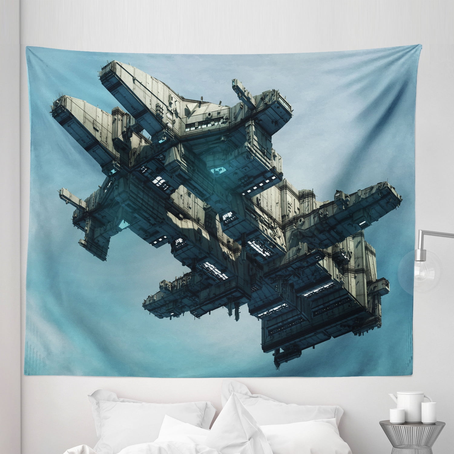 Fantasy Tapestry, Science Fiction Alien Ship Illustration ...
