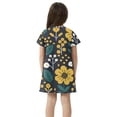 BZSMCE Short Sleeve dress Dress Casual Cotton Dresses-Yellow Floral on ...