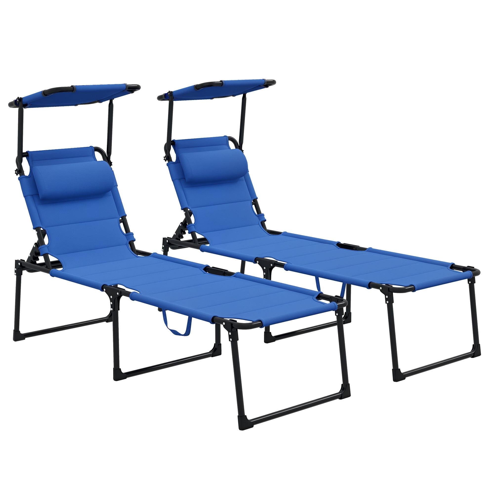 Click here for Outsunny 2-Piece Folding Chaise Lounge Chairs - Se... prices