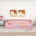 Bellemave Kids Twin Size LVL Rubber Wood Floor Bed, Pink - Walmart.com