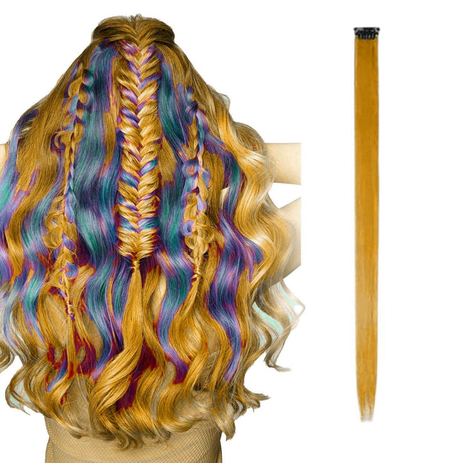 Guvpev Color Hair Patch Hair Patch Multi-color Hanging Ear Dyed Wig ...