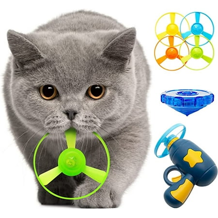 HEIBIN Cat Toy, Interactive Cat Flying Disc Toy with 1 Light Up ...