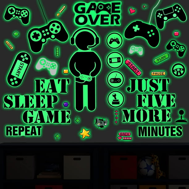 Gamer Room Decor Gaming Wall Calcomanías Pegatina Gamer Calcomanías ...