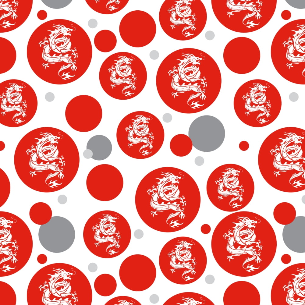 Tribal Dragon Asian Premium Gift Wrap Wrapping Paper Roll - Walmart.com