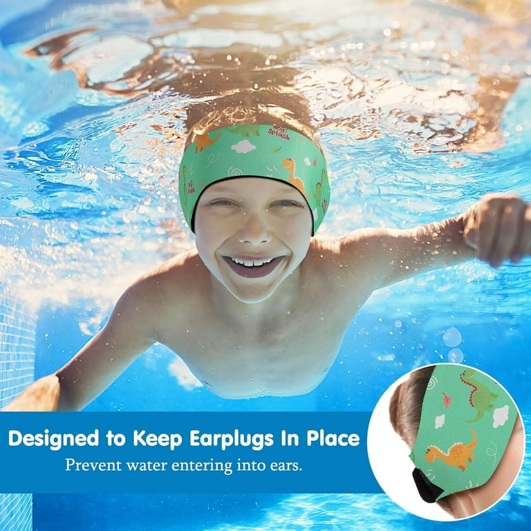 Swimmers Ear Plugs SUIEK Swimming Headband With Ear Plugs - Adjustable ...