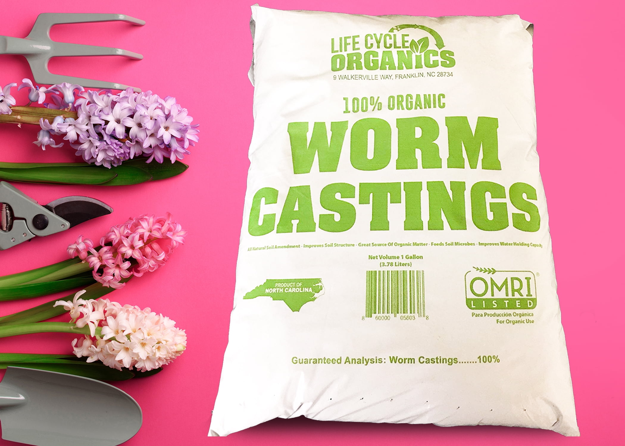 Life Cycle Organics 100% Organic Worm Castings 1 Gallon - All Natural ...