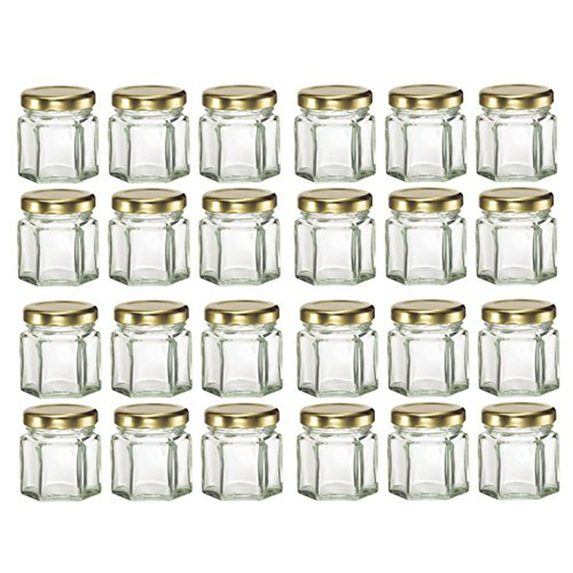 Click here for Nakpunar 24 Pcs 1.5 Oz Hexagon Glass Jars With Gol... prices