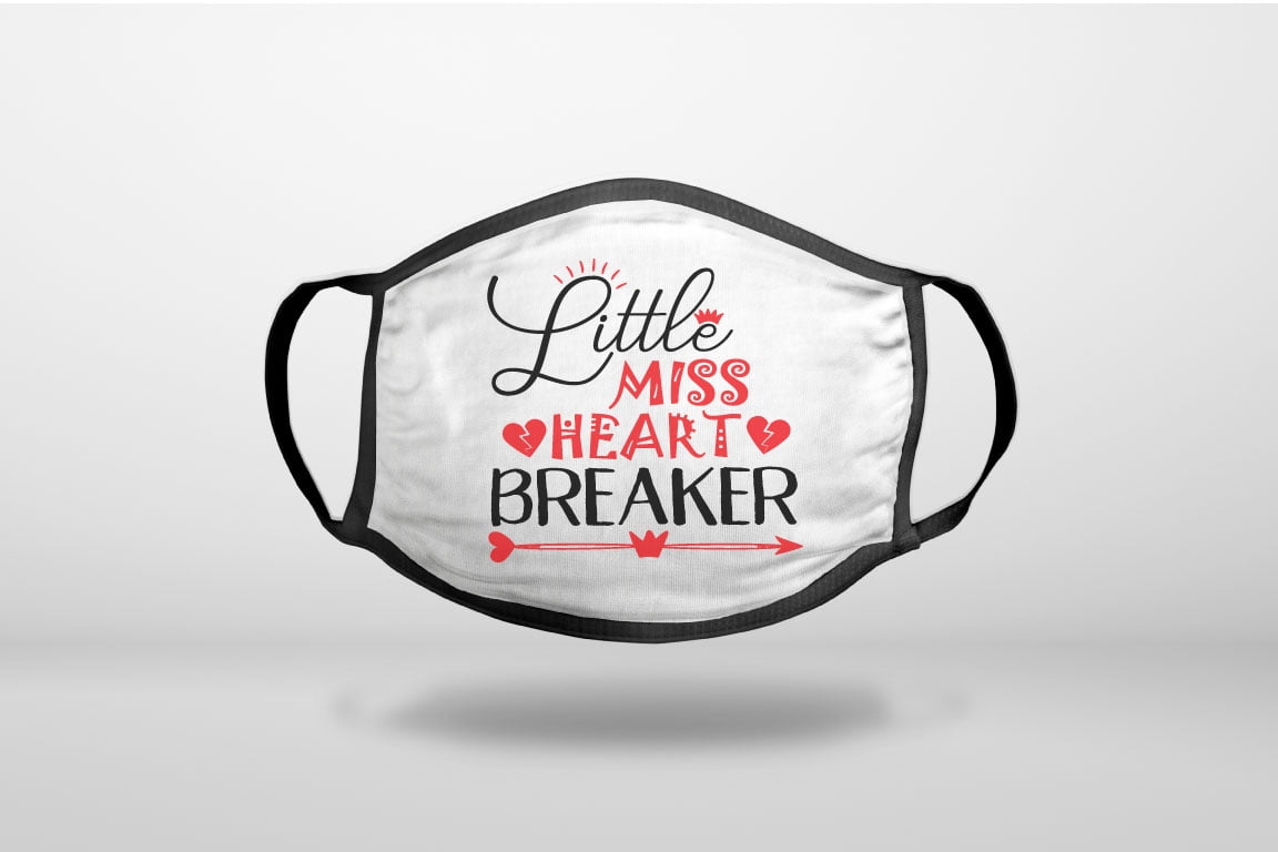 Little Miss Heart Breaker - 3-Ply Reusable Soft Face Mask Covering ...