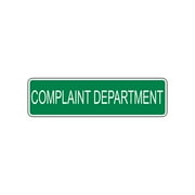 Complaint Department Sign