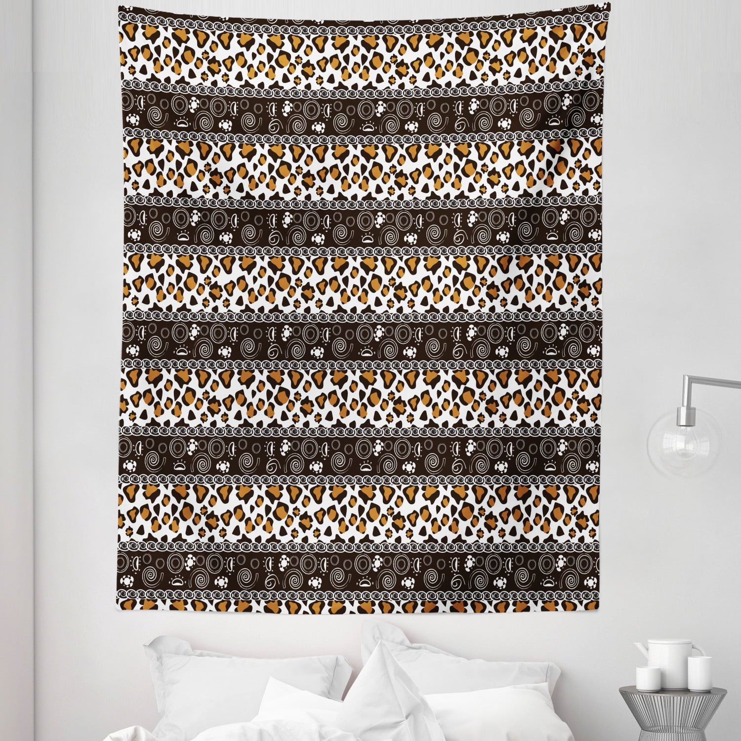 African Tapestry, Traditional Borders Cheetah Skin with Abstract ...