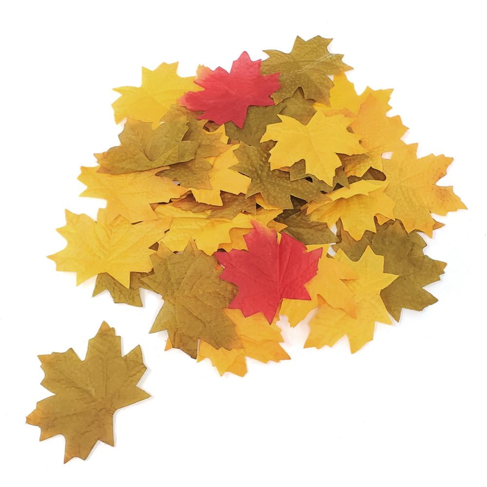 Decorative Fall Leaves Plastic Autumn Decor, 40-Count - Walmart.com