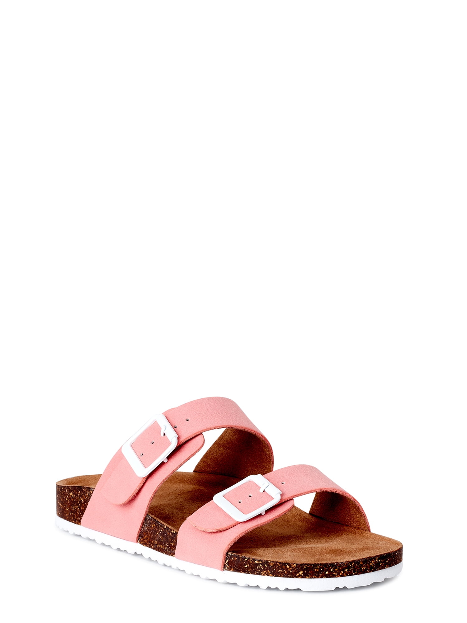 Time and Tru Women's Two-Band Footbed Slides - Walmart.com