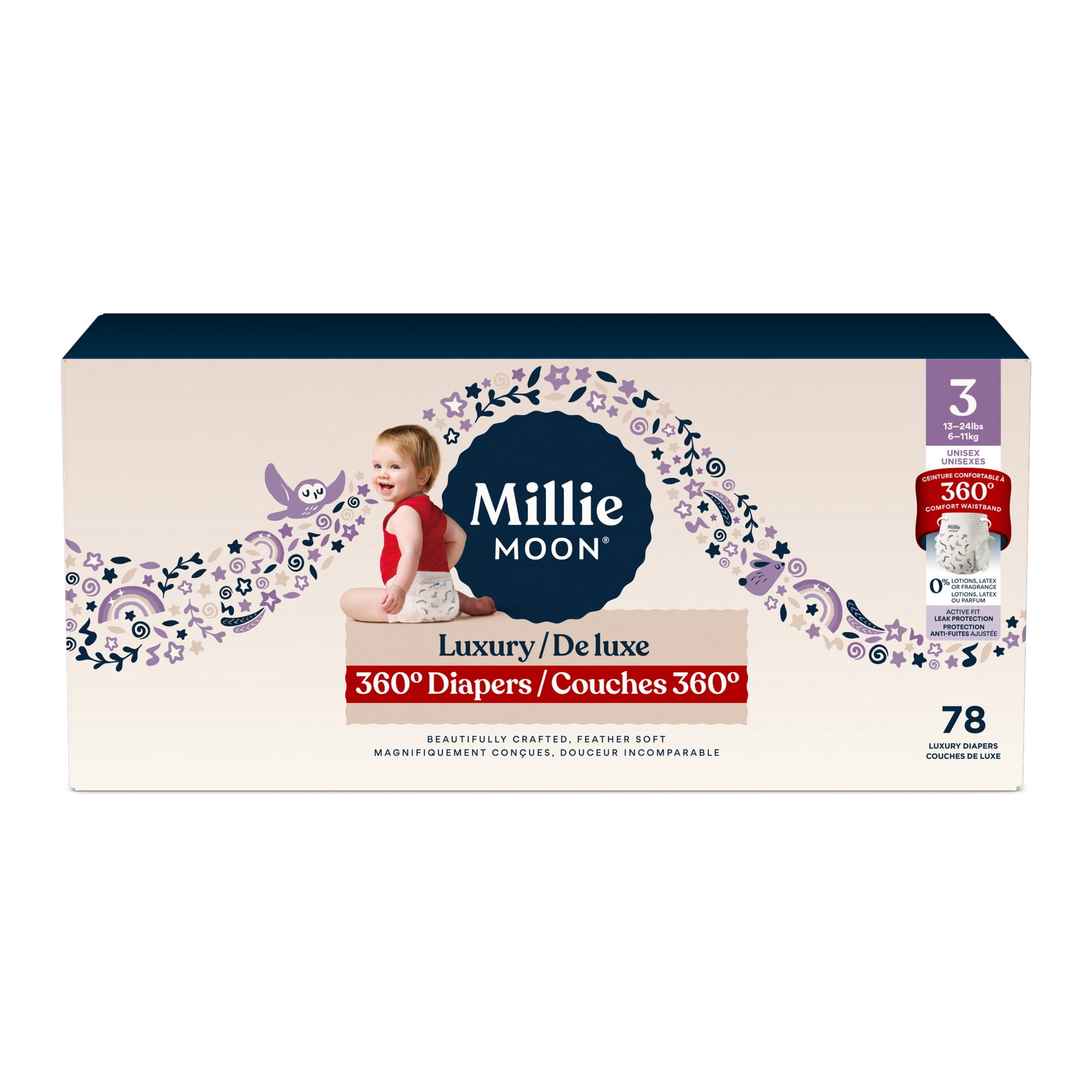 Click here for Millie Moon Luxury 360 Diapers  Size 3  78 Count prices