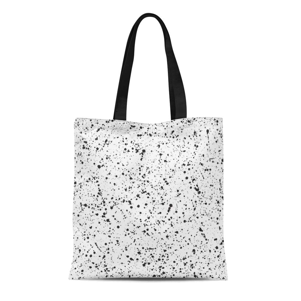 SIDONKU Canvas Tote Bag Watercolor Splatter Splash Black and White ...