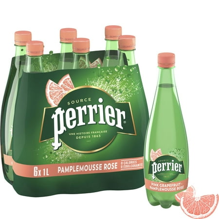 Perrier Grapefruit Sparking Carbonated Water – 6x1 L Bottle, 6 x 1L ...