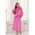 Heartnice Womens Hooded Plush Long Robe, Soft Warm Fleece Bathrobe for ...