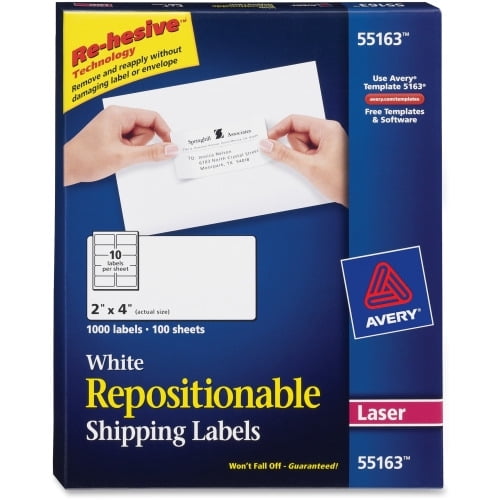 Avery Repositionable Shipping Labels - Sure Feed Technology 11" Height ...