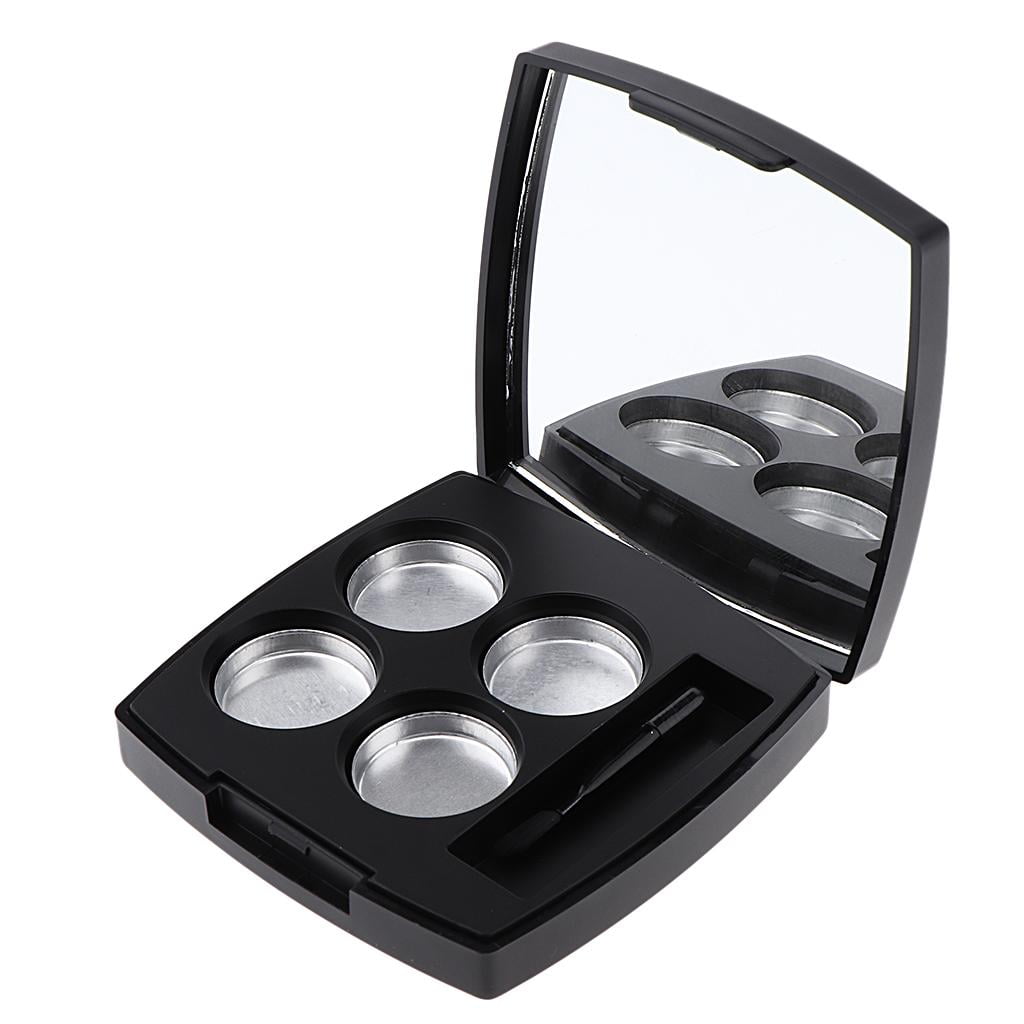 Cosmetic Blush Container Case Black Empty 4 Grid - Walmart.com