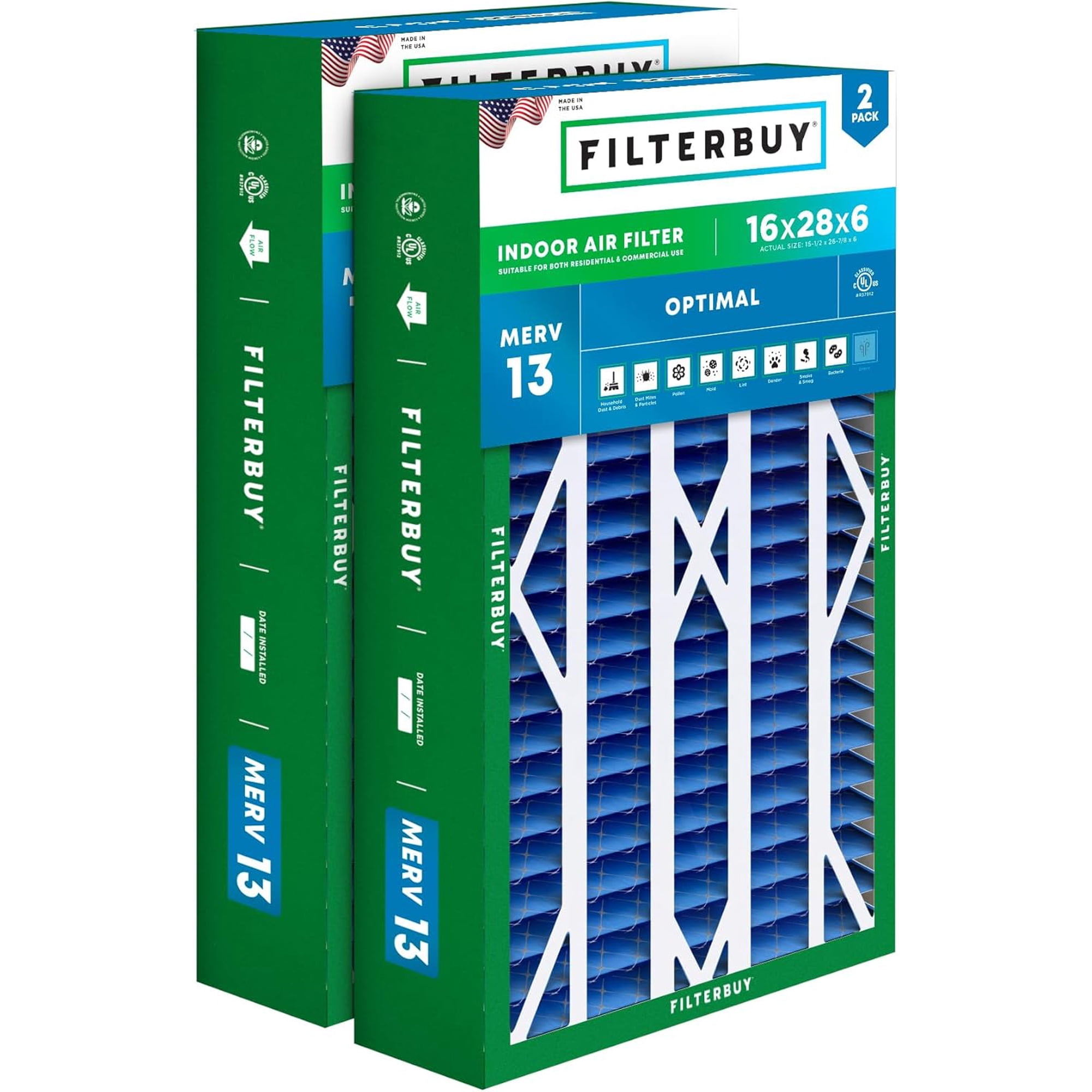 Click here for Filterbuy 16x28x6 Merv 13 (Mpr 1900) Health Defens... prices