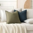Decorative Linen Pillow Covers 18x18 Inch Light Olive Green \u200bBoho ...
