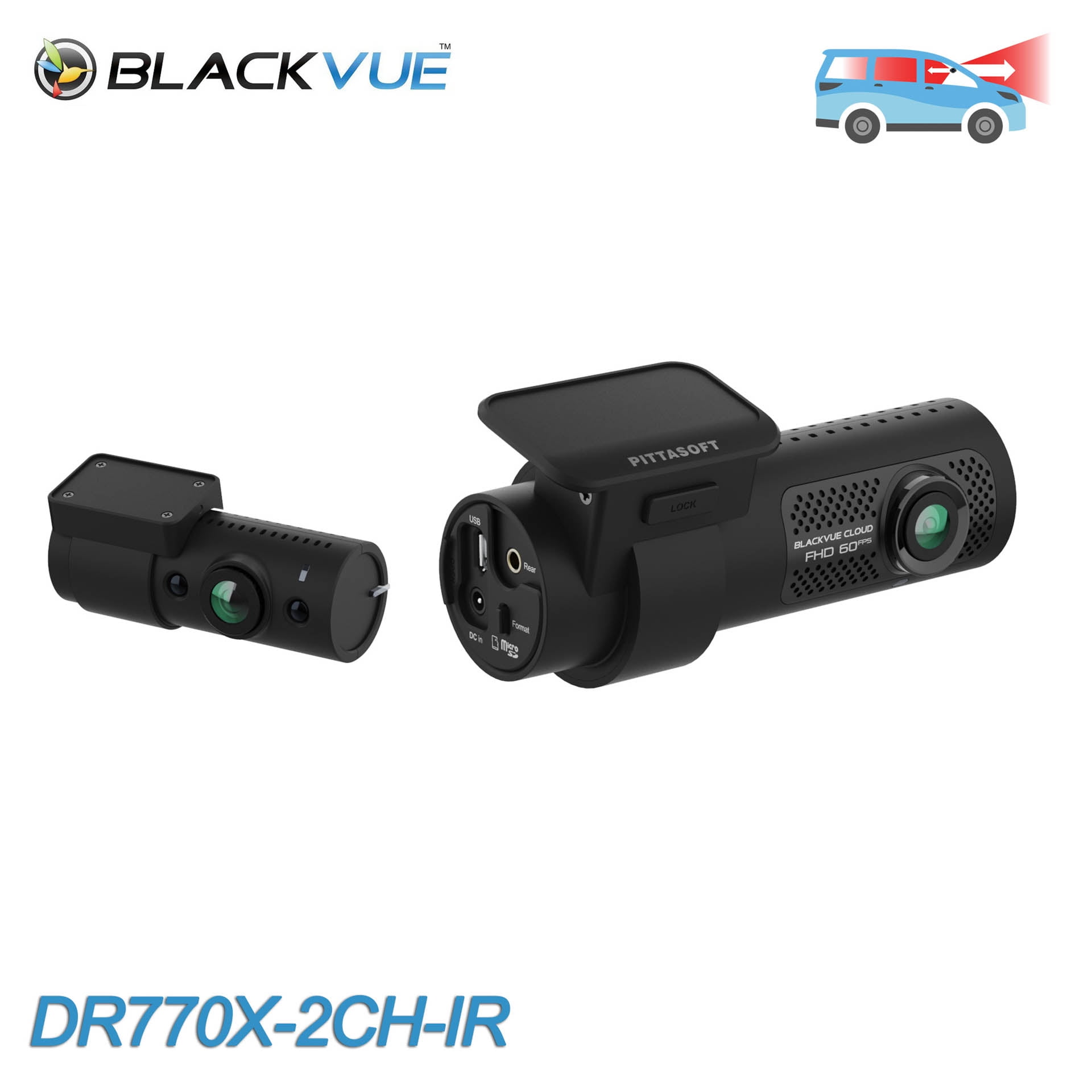 BlackVue DR770X-2CH-IR Front + Infrared Interior Dash Cam With 64GB ...