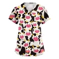 AHMOMEI Cartoon Animal Print Scrub Shirts for Women S-5XL Plus Size ...