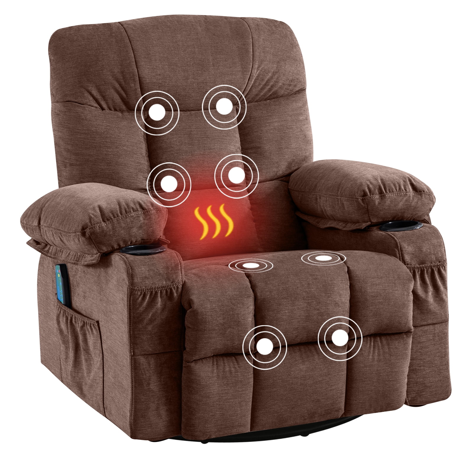 Bosmiller Massage Rocker Recliner Chair With Vibration Massage And Heat Ergonomic Lounge Chair