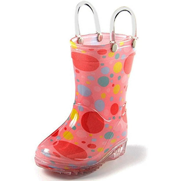 Puddle Play Children's Girls' Polka Dots shapes Printed Waterproof Easy ...