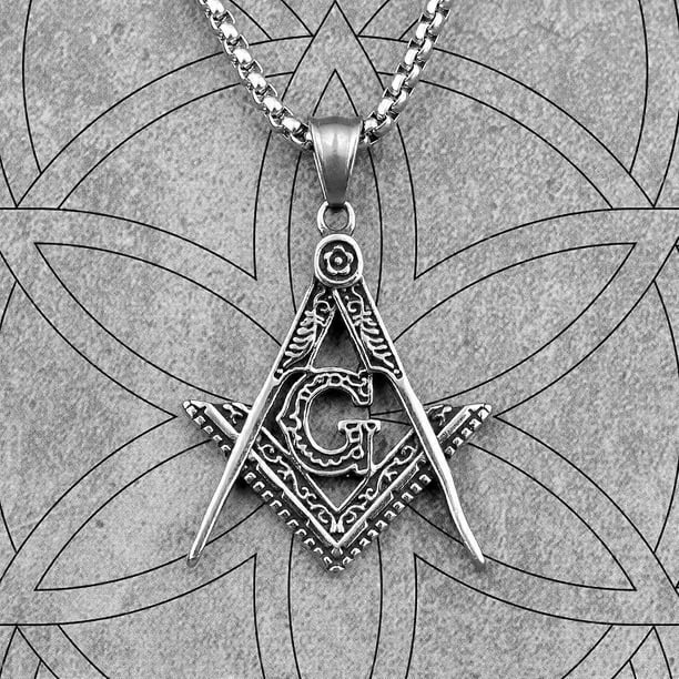 Freemason Masonic Stainless Steel Men Necklaces Pendants Chain Simple ...
