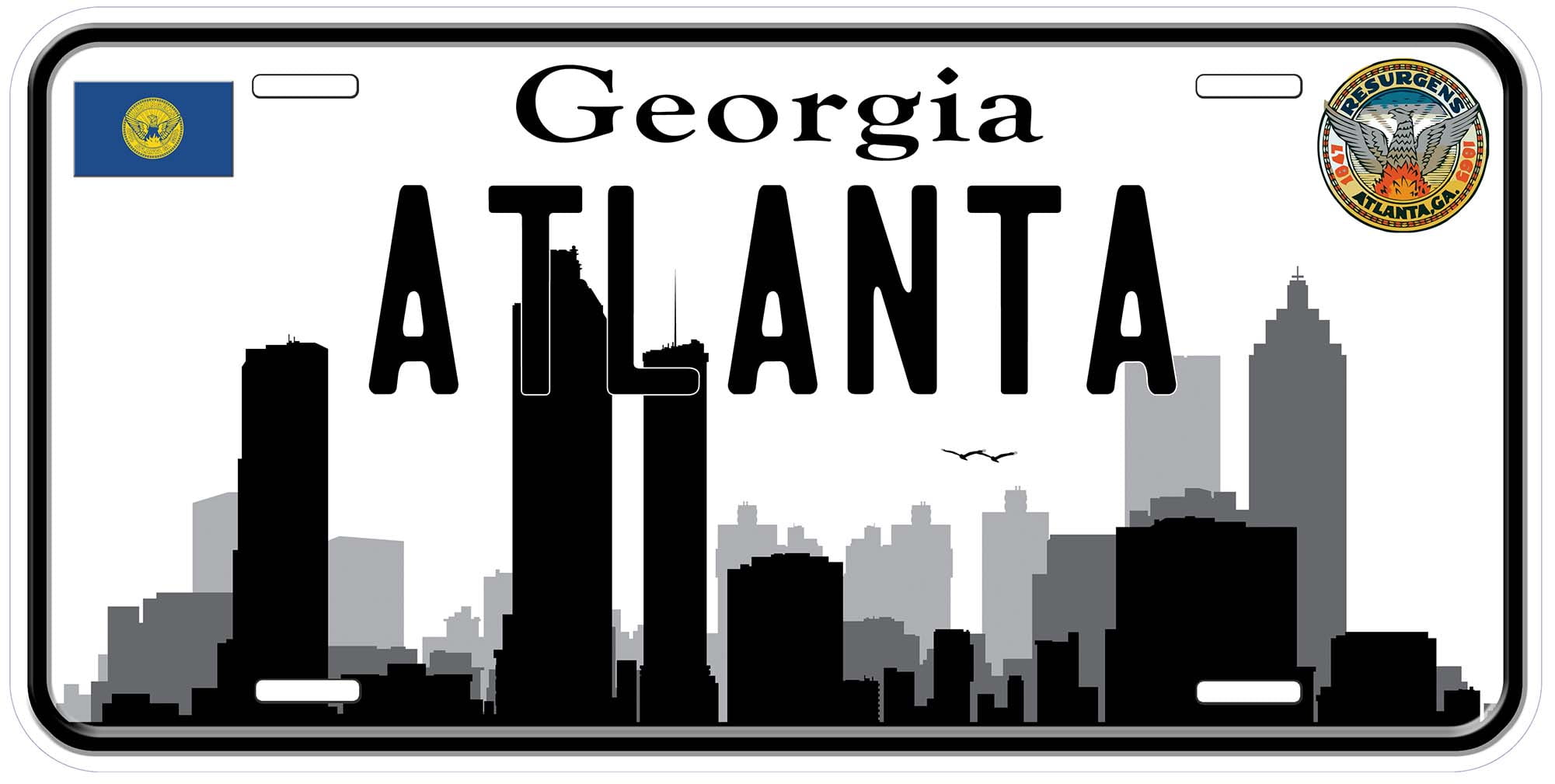 Atlanta GA Skyline Novelty Car Auto License Plate - Walmart.com