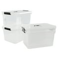 Buyitt 4-Pack 18 L Plastic Storage Latch Boxes with Lids, Clear ...