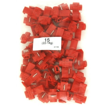 Absolute USA BC2218R 22/18 Gauge Insulated Nylon Butt Connectors (Red ...