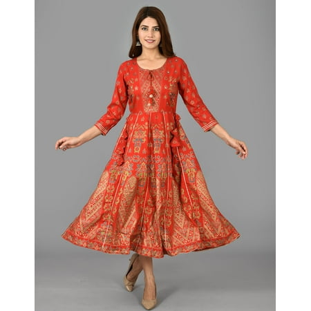 Red Rayon Fit & Flare Gown | Walmart Canada