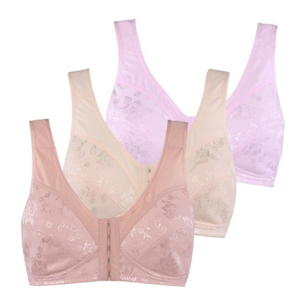 Spdoo Front Closure Bra for Women,Full Coverage Lace Bras 3 Pack 44 ...