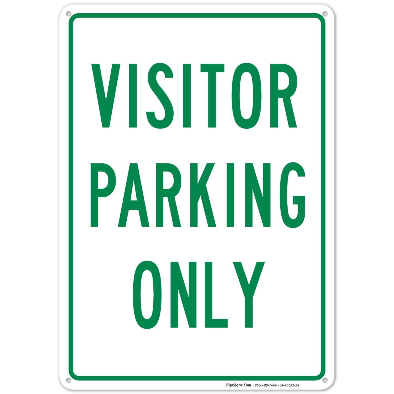 Only Visitor Parking Green Sign, 10x14 Aluminum - Walmart.com