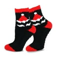 TeeHee Christmas Holiday Cozy Fuzzy Crew Socks 3-Pack for Women (Santa ...