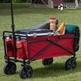 Seina Collapsible Steel Frame Utility Wagon Outdoor Garden Cart, Red ...
