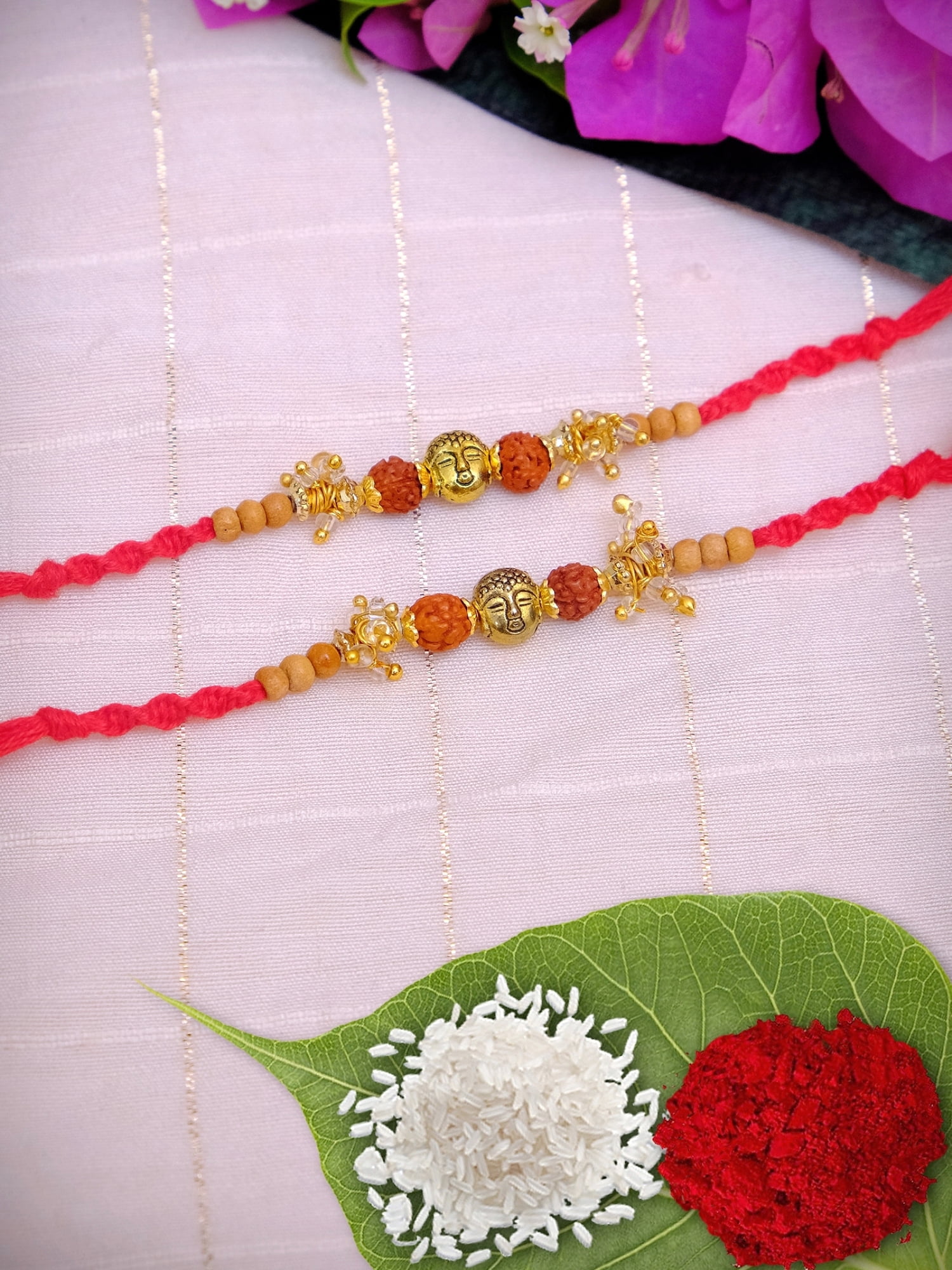 Buy Crunchy Fashion Designer Rudraksh & Lord Gautam Budh RakhiSet Pack ...