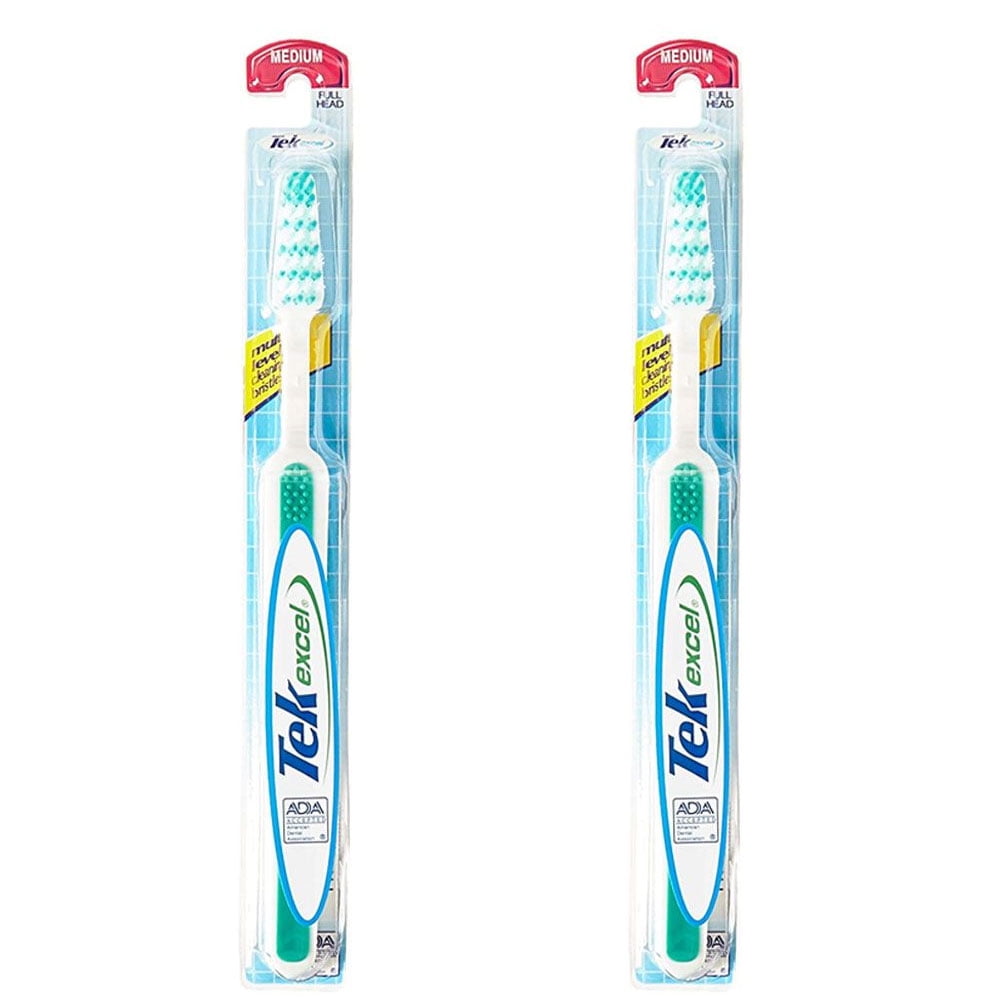Pack of (2) Tek Excel Toothbrush - Full Head Medium - Walmart.com