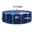 Blue Wave 15-ft Round Above Ground Pool with Navy Blue Frame, Cover and ...