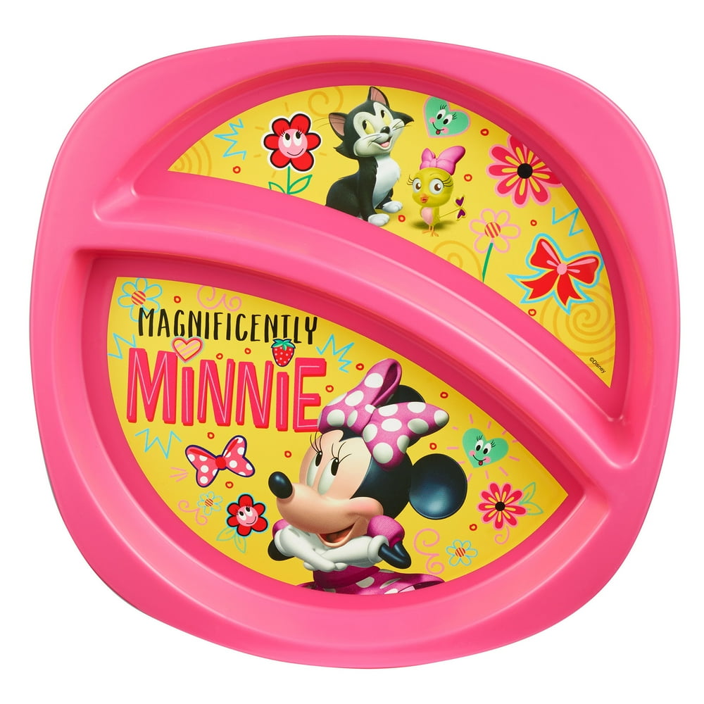 Disney Minnie Mouse Toddler Plate Sectioned Plate Pink - Walmart.com ...